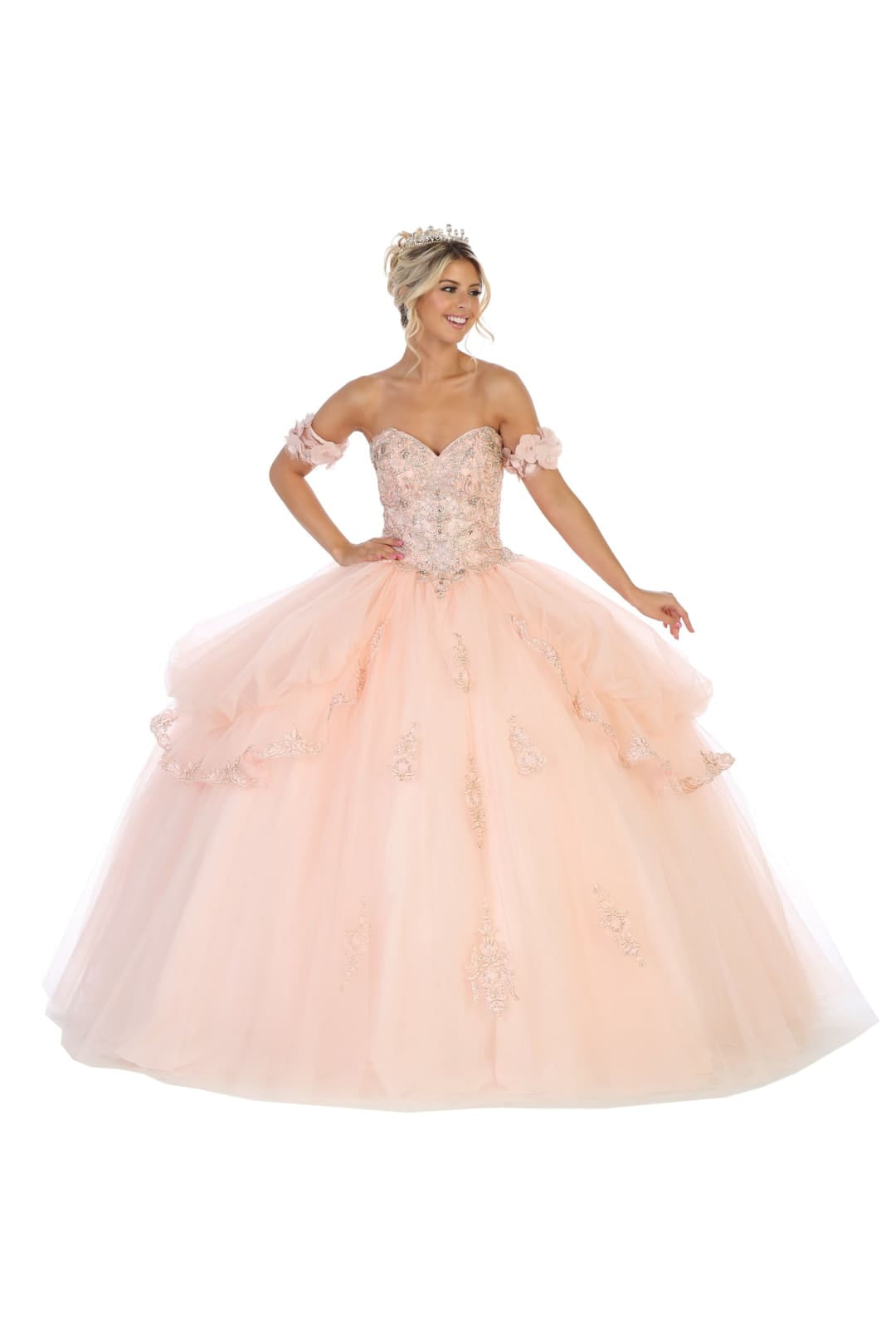 Womens Blush Quinceanera Sweet 16 Prom Long Sweetheart Strapless Ball ...