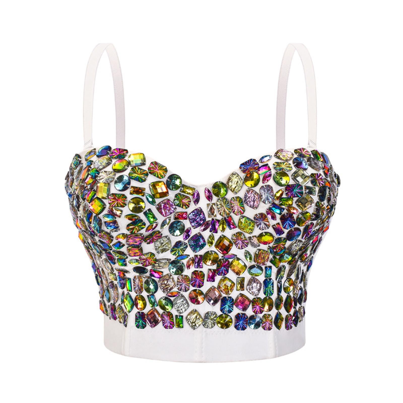 Womens Bra Performance Clothing Hand Sewn Nightclub Rhinestone ...