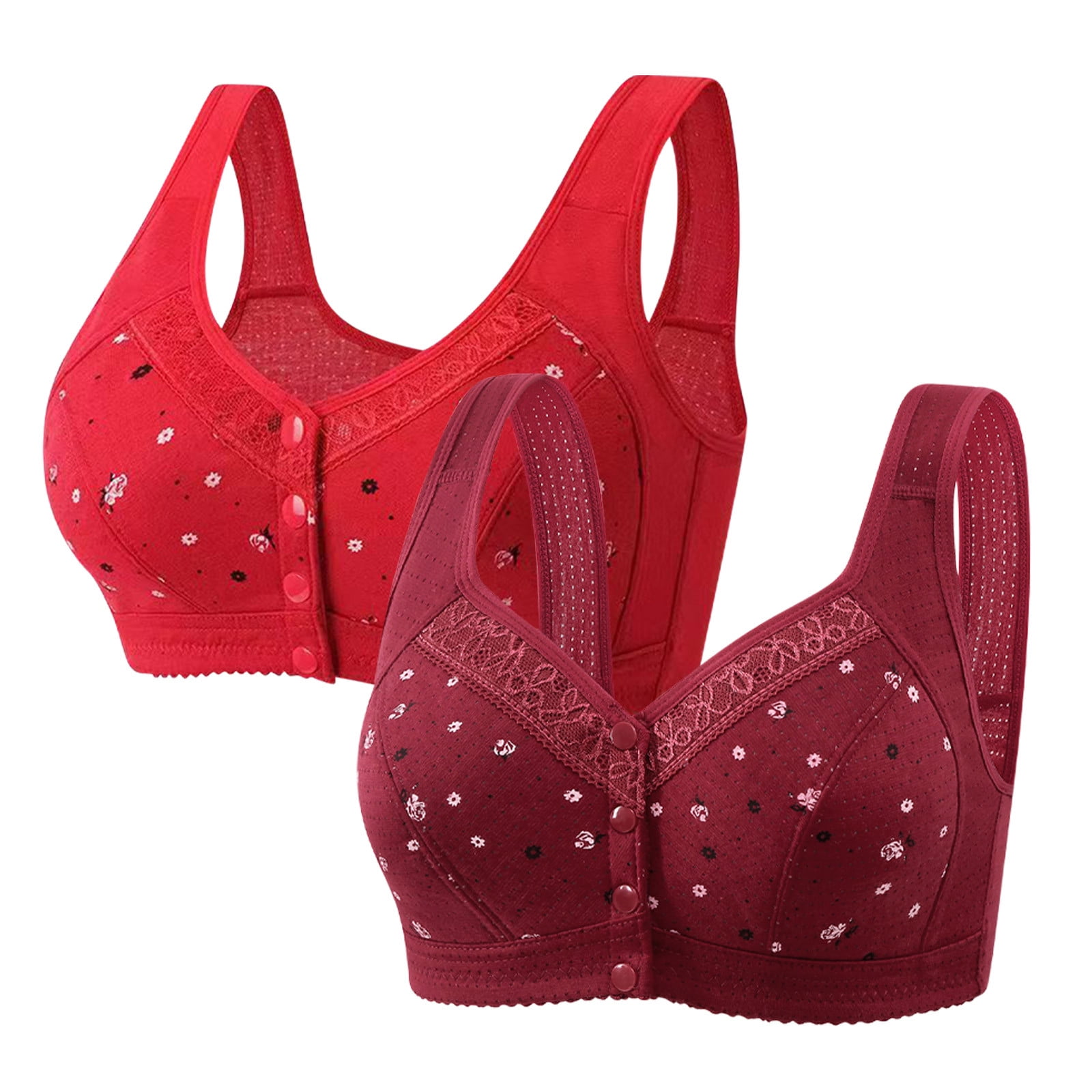 Womens Bras under $5! Xqxayjr 2Pack Front Close Bras for Older Women ...