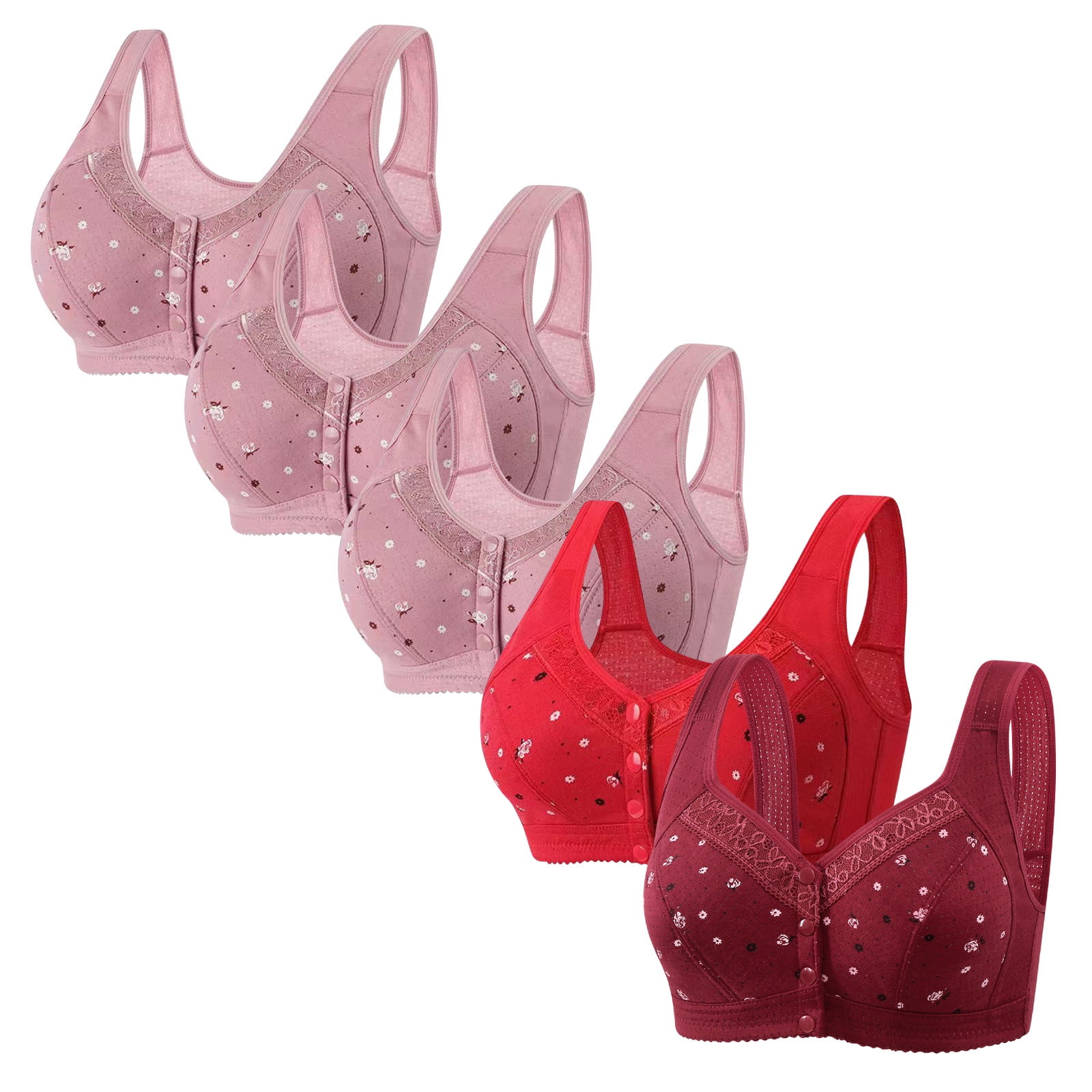 Womens Bras under $5! Xqxayjr 5 Pack Daisy Bras for Older Women ...