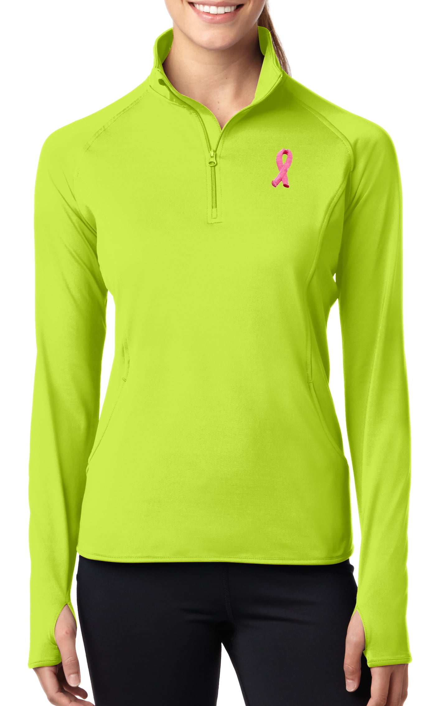 Womens Breast Cancer Awareness Ribbon Jacket - Charge Green, XL ...