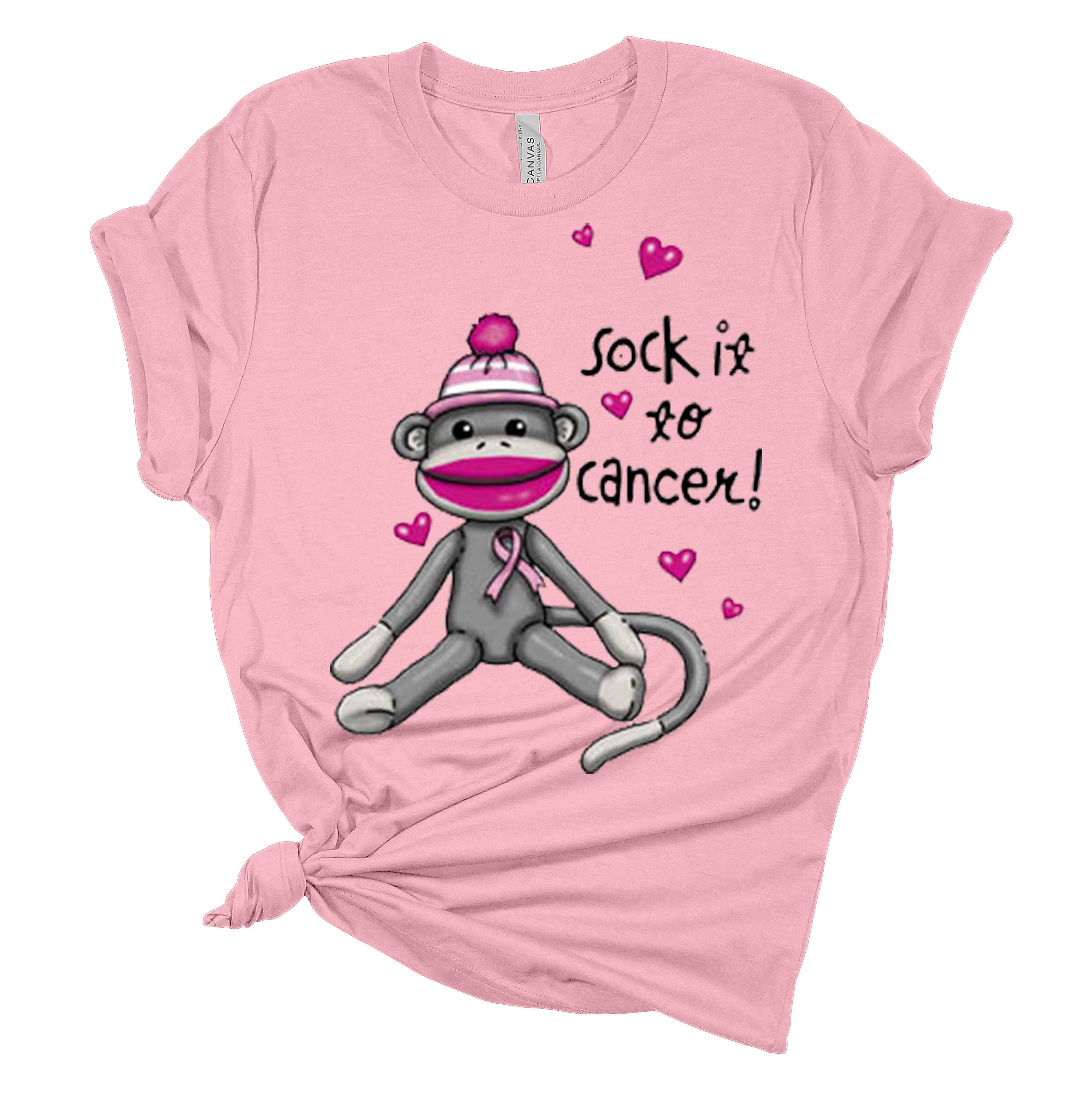 Womens Breast Cancer Awareness Sock It to Cancer Sock Monkey Short ...
