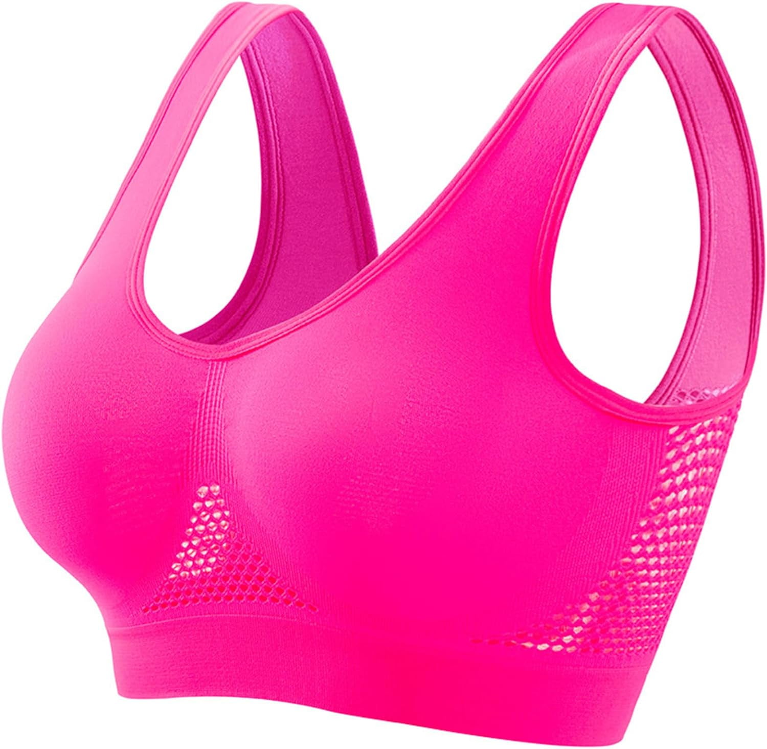 Womens Breathable Cool Lift Up Air Bra Full Support Sports Bra Seamless