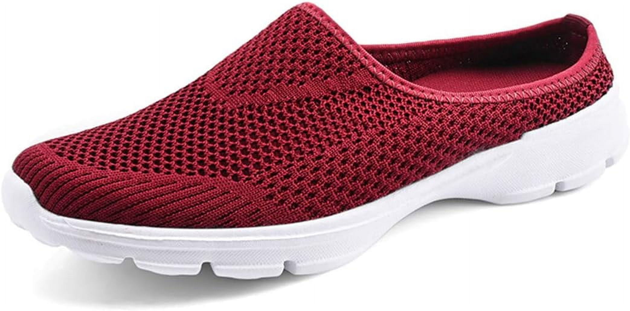 Womens Breathable Mesh Walking Mules Sneakers Open Back Slip On Shoes ...