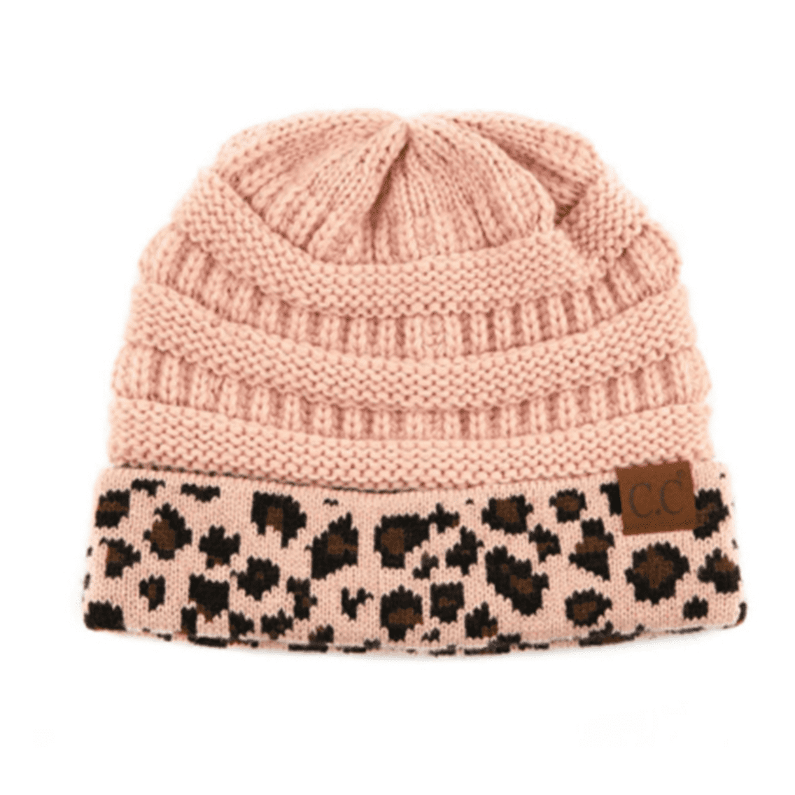 Womens CC Beanie Mauve Pink Animal Print Winter Hat - Walmart.com