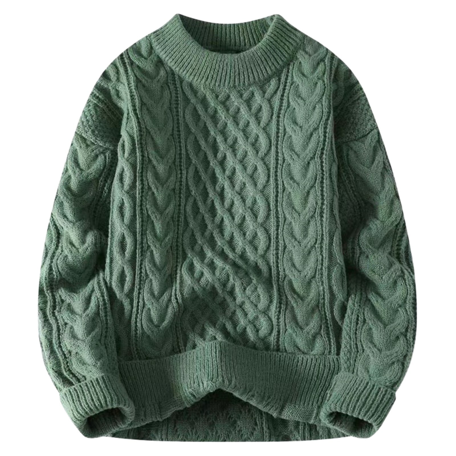 Womens Cable Knit SweaterLong Sleeve Sweater Tops Cable Knit Pullover ...