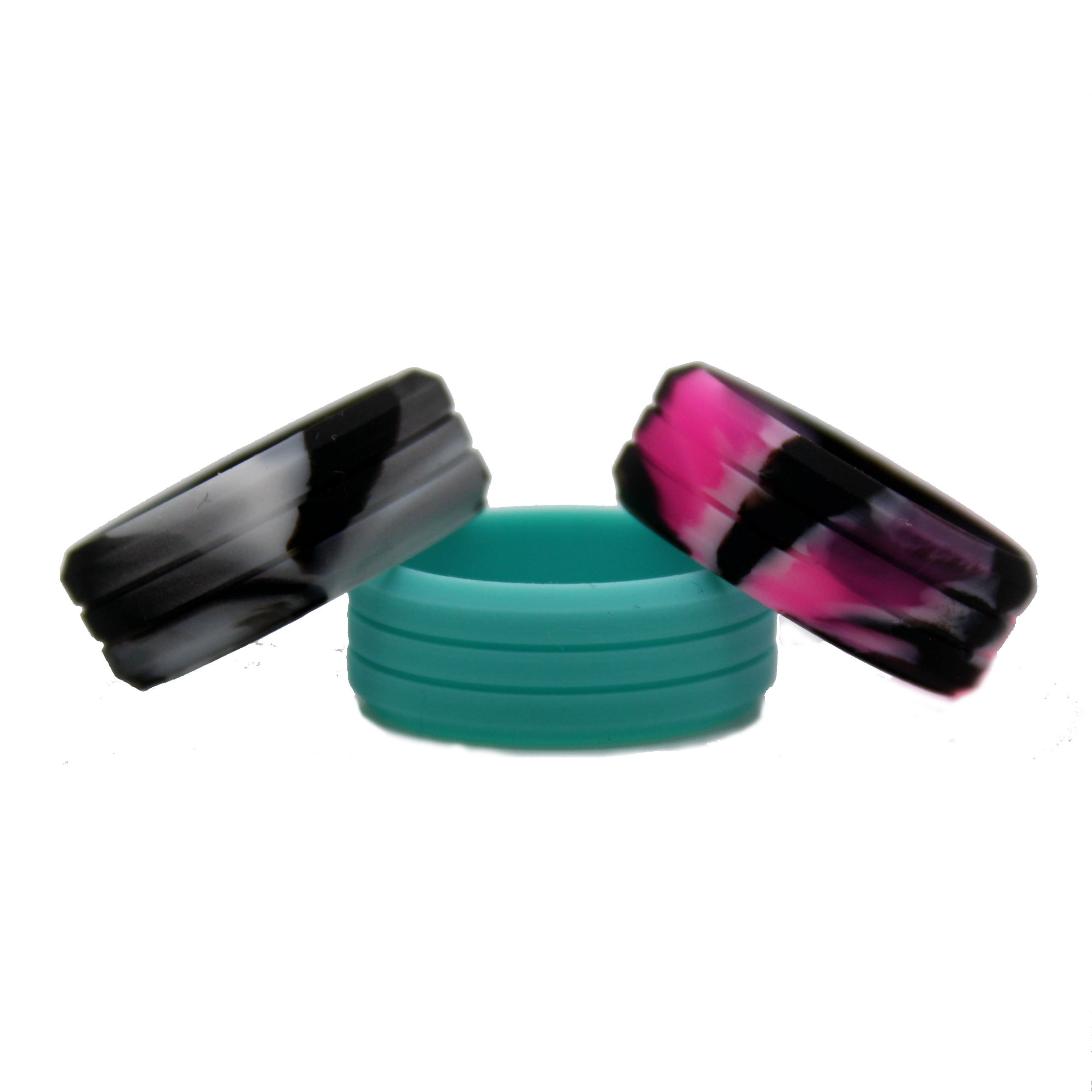 Womens Camo Silicone Rings - 3 Pack (Pink Camo, White Camo, Turquoise ...