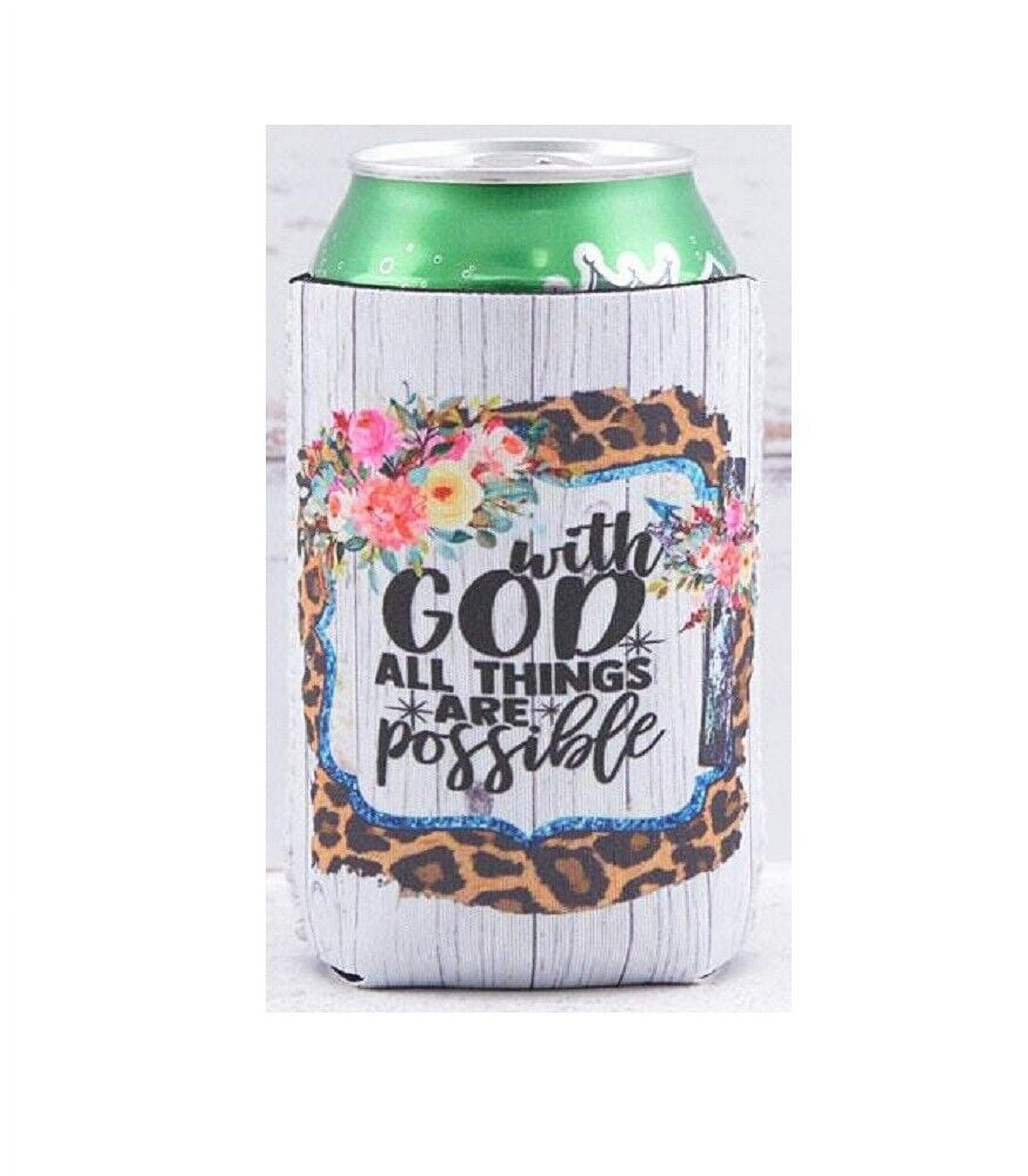 Womens Can Cooler Leopard With God All Things Are Possible Cheetah ...