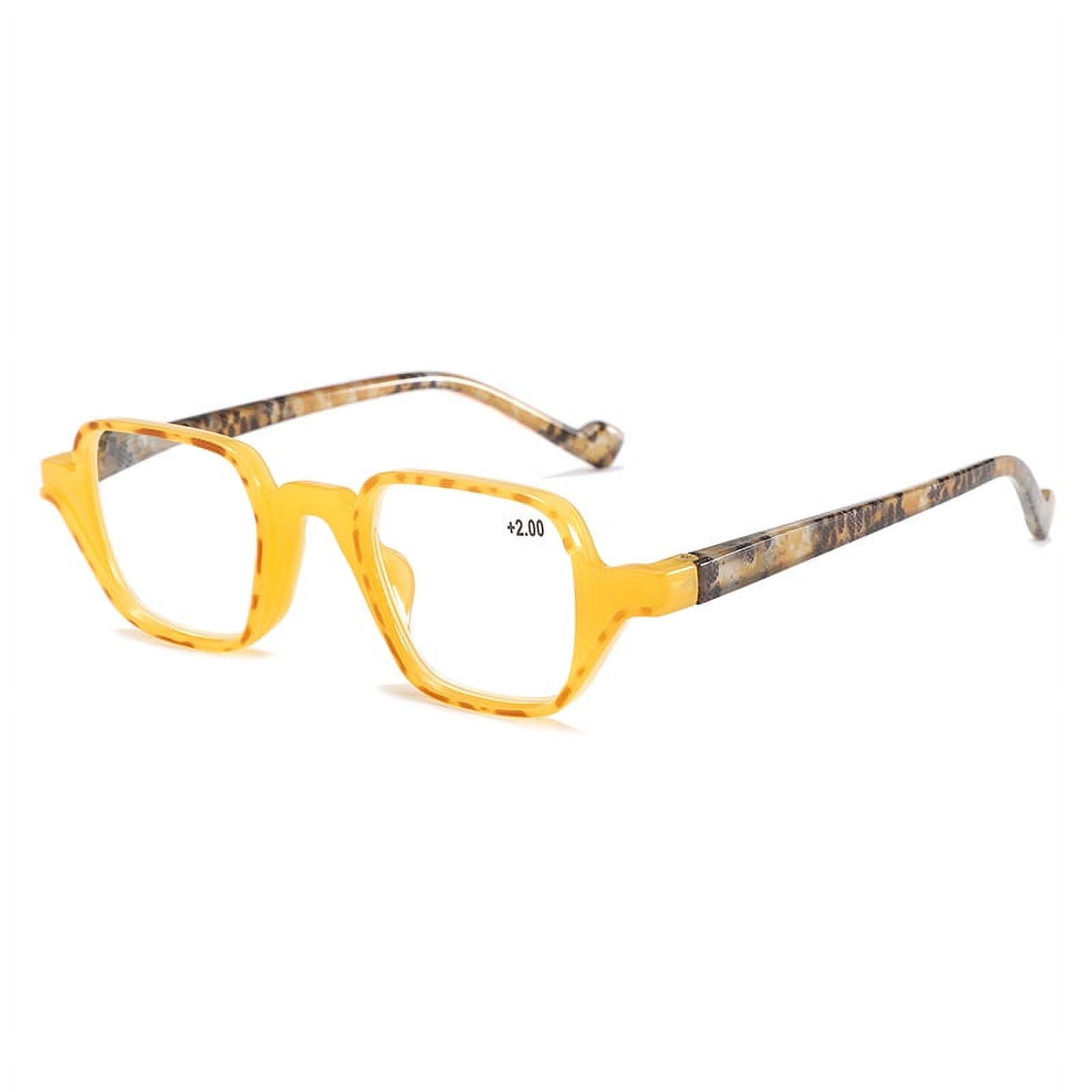 Womens Candy Color Yellow Square Personalized Reading Glasses Men ...