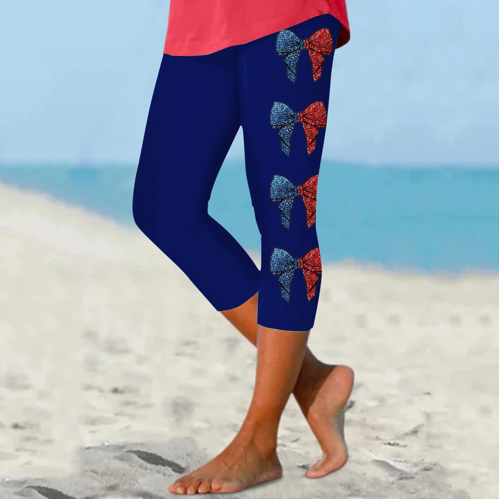 Womens Capri Leggings Clearance High Waisted Tummy Control Running ...