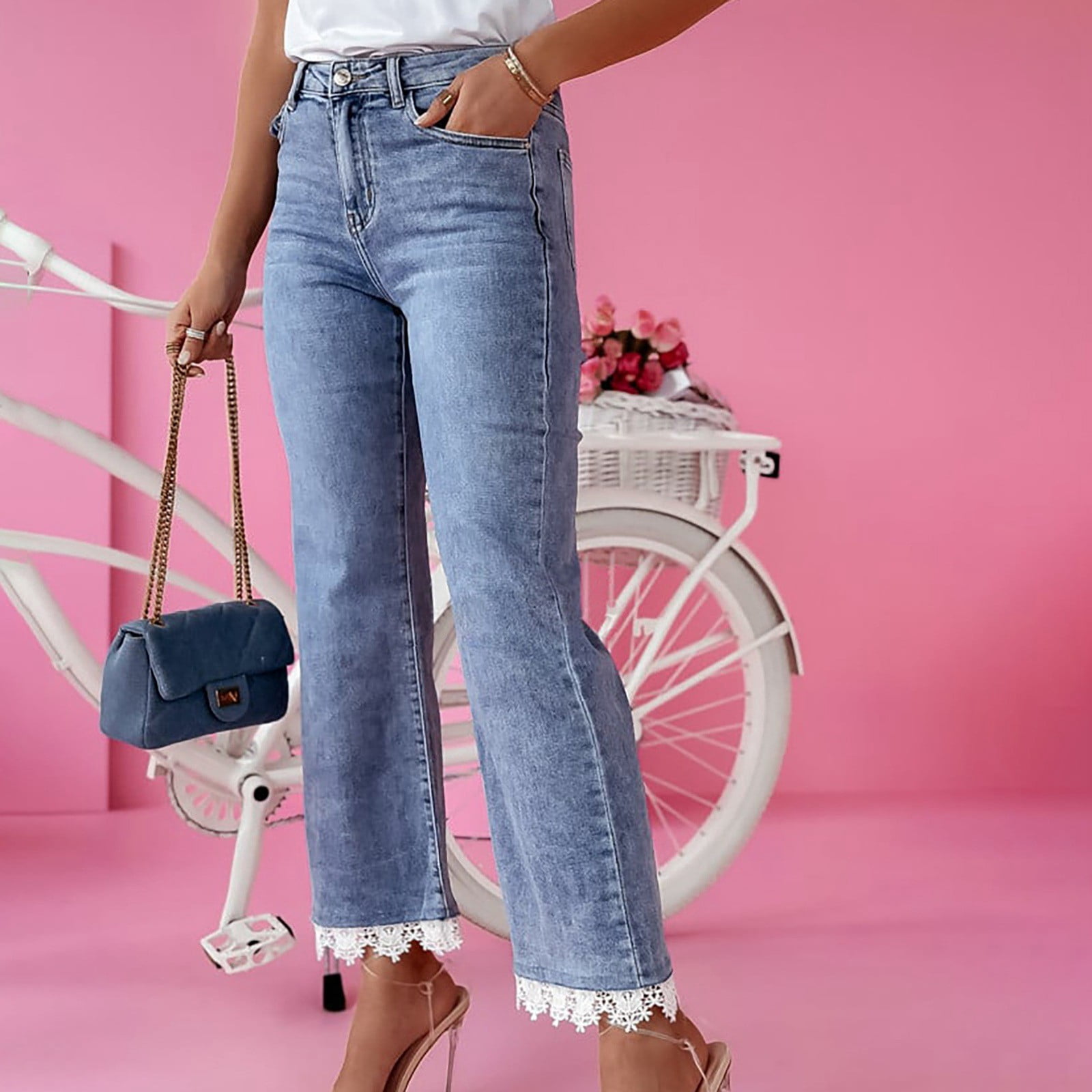 Womens Capris Casual Summer Clearance Trendy Jeans for Women 2024 ...