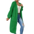 Womens Cardigans Casual Plain Coat Green M