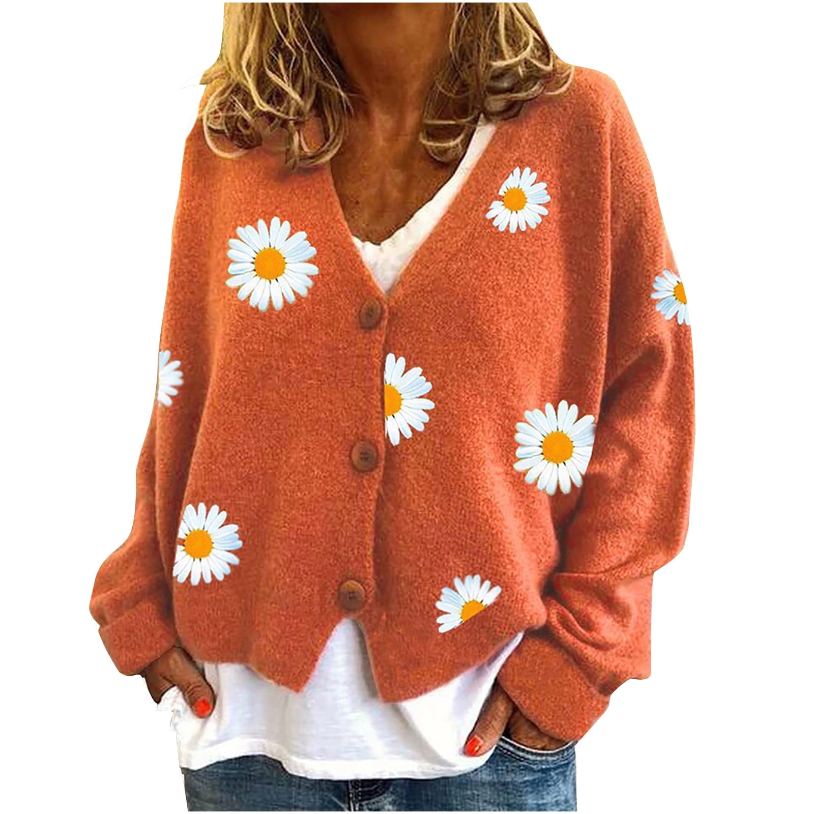 Womens Cardigans Clearance Sale,Daisy Sweater for Women Open Front ...