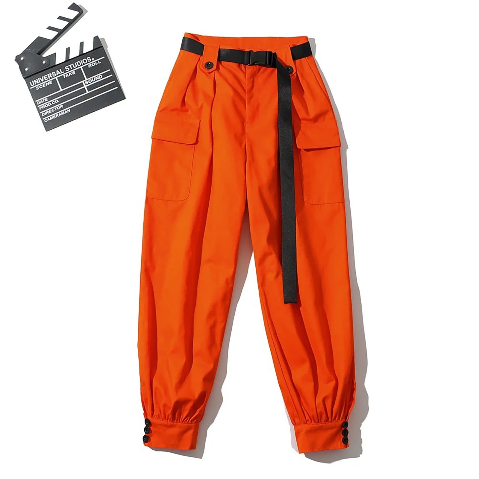 Womens Cargo Pants Multi Pockets High Waisted Harem Pants Lightweight Solid Baggy Lounge