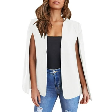 Made by Johnny Women's 3/4 Sleeve Blazer Open Front Cardigan Jacket ...