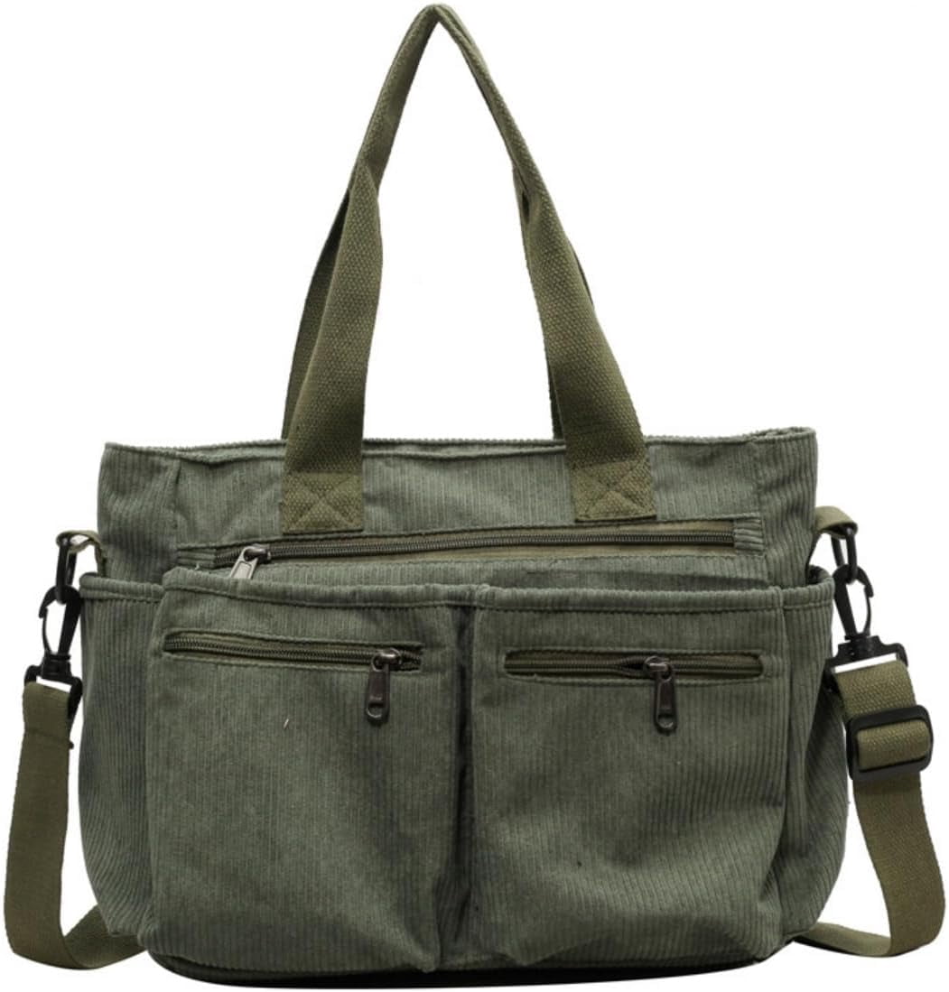 Womens Casual Corduroy Satchel Totes Handbags Large Capacity Tote Bag ...