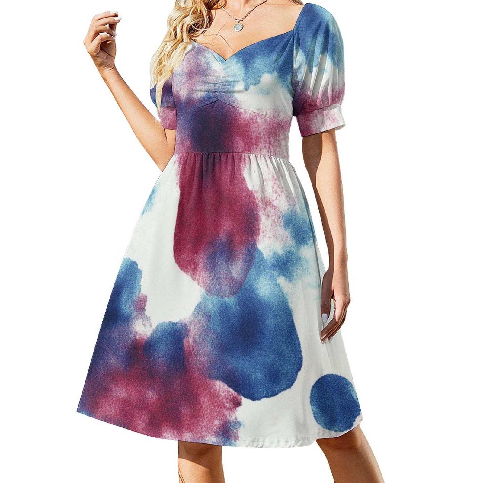 Womens Casual Dresses Colorful Tie Dye Vortex Short Sleeve Dress Summer Dresses for Women 2025 ...