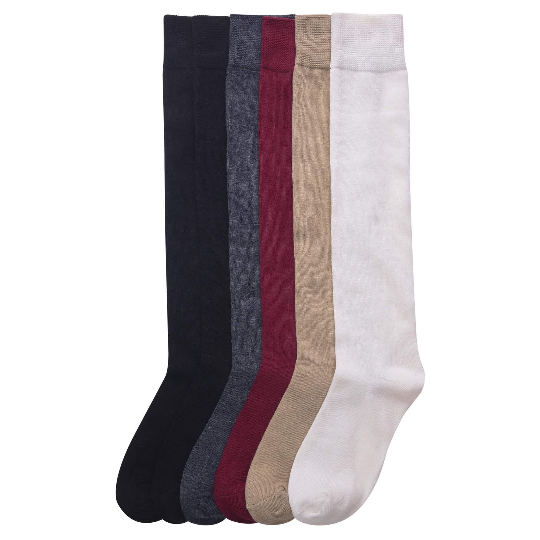 Womens Casual Knee High Socks Solid Colors Fashion Socks (Solid, 6 ...