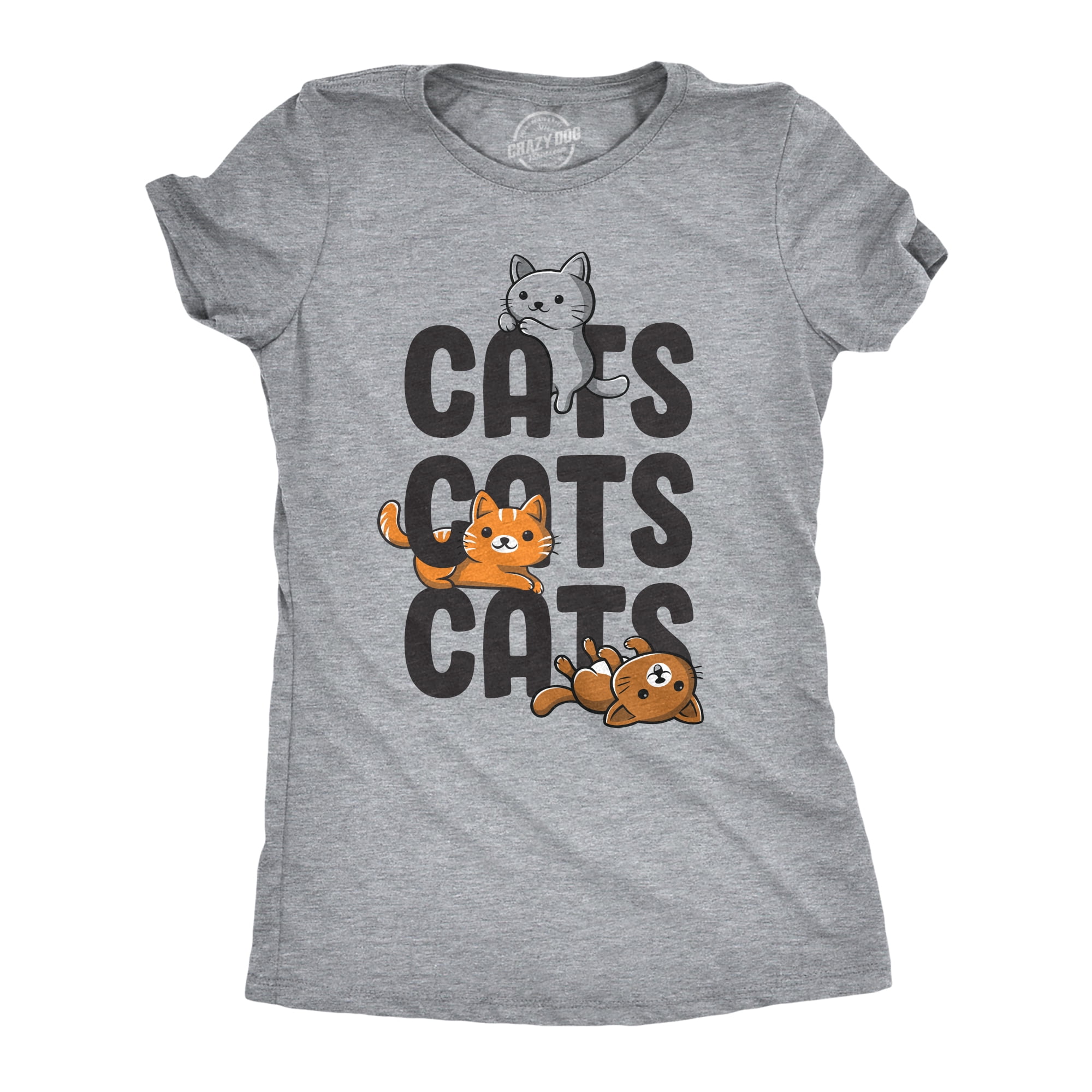 Womens Cats Cats Cats T Shirt Funny Pet Kitty Lover Tee Womens Graphic ...