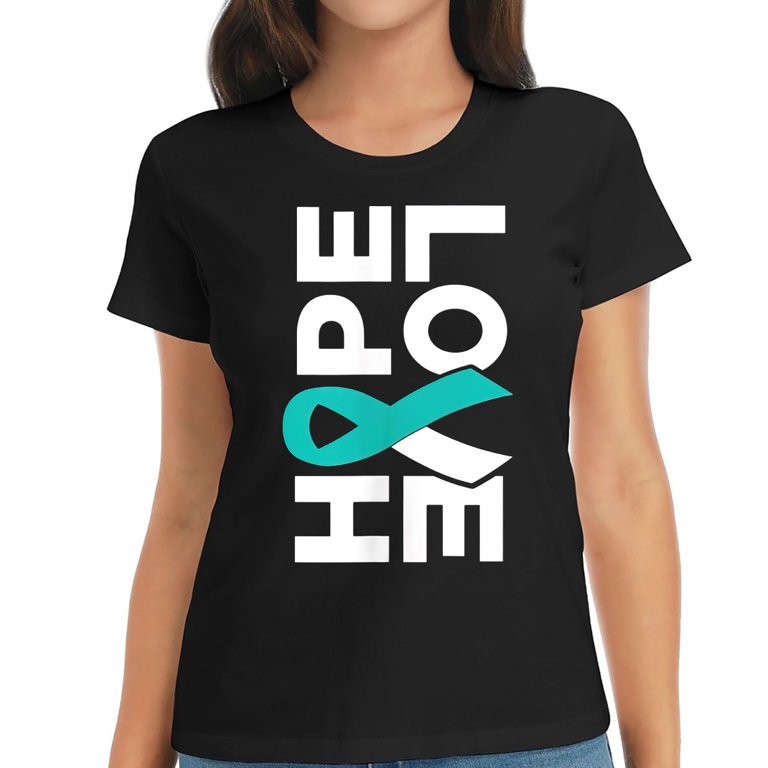 Cervical Cancer Awareness Hope Faith Hope Love Teal Ribbon Cervical