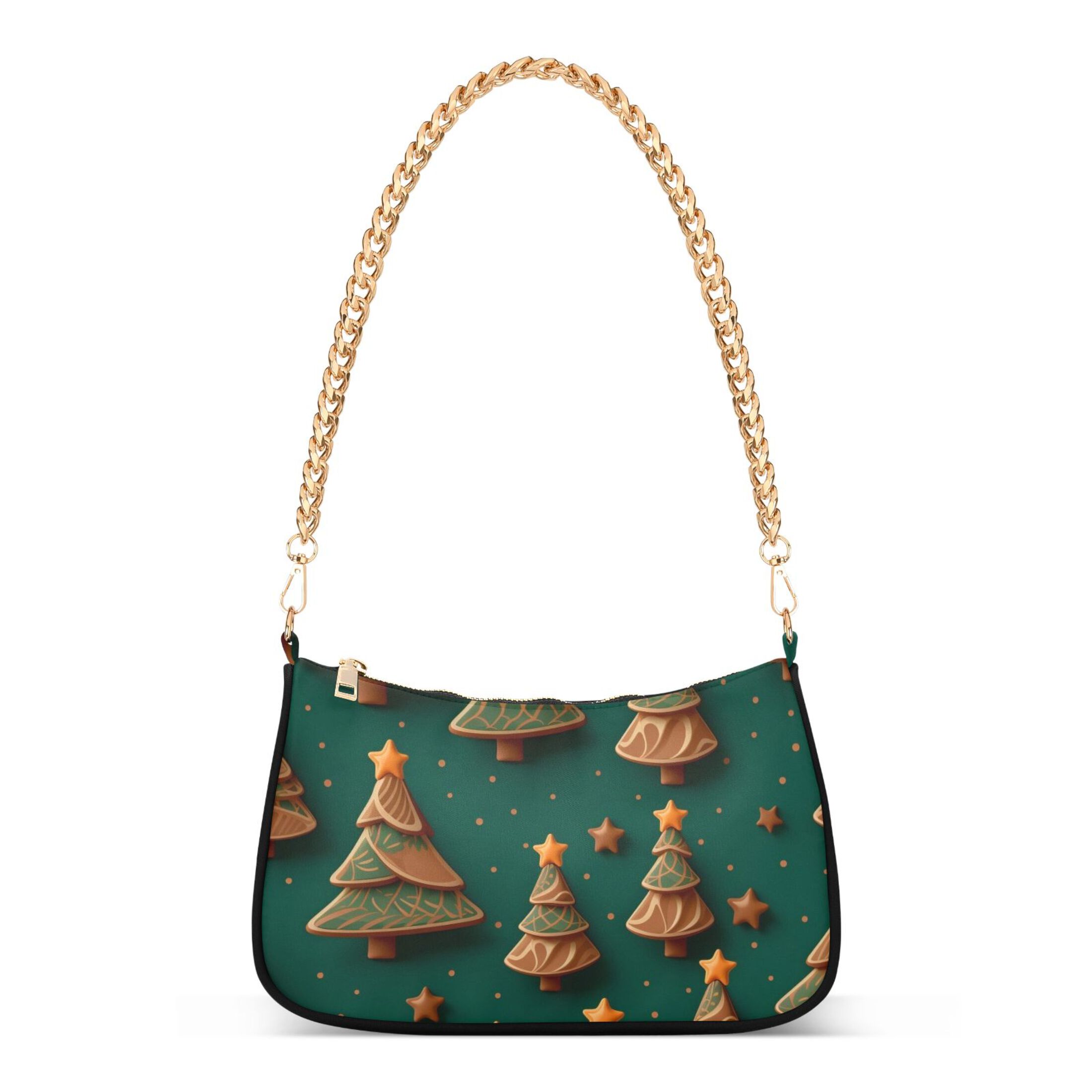 Womens Chain Shoulder Bag Christmas Tree Green Classic Tote Handbags ...