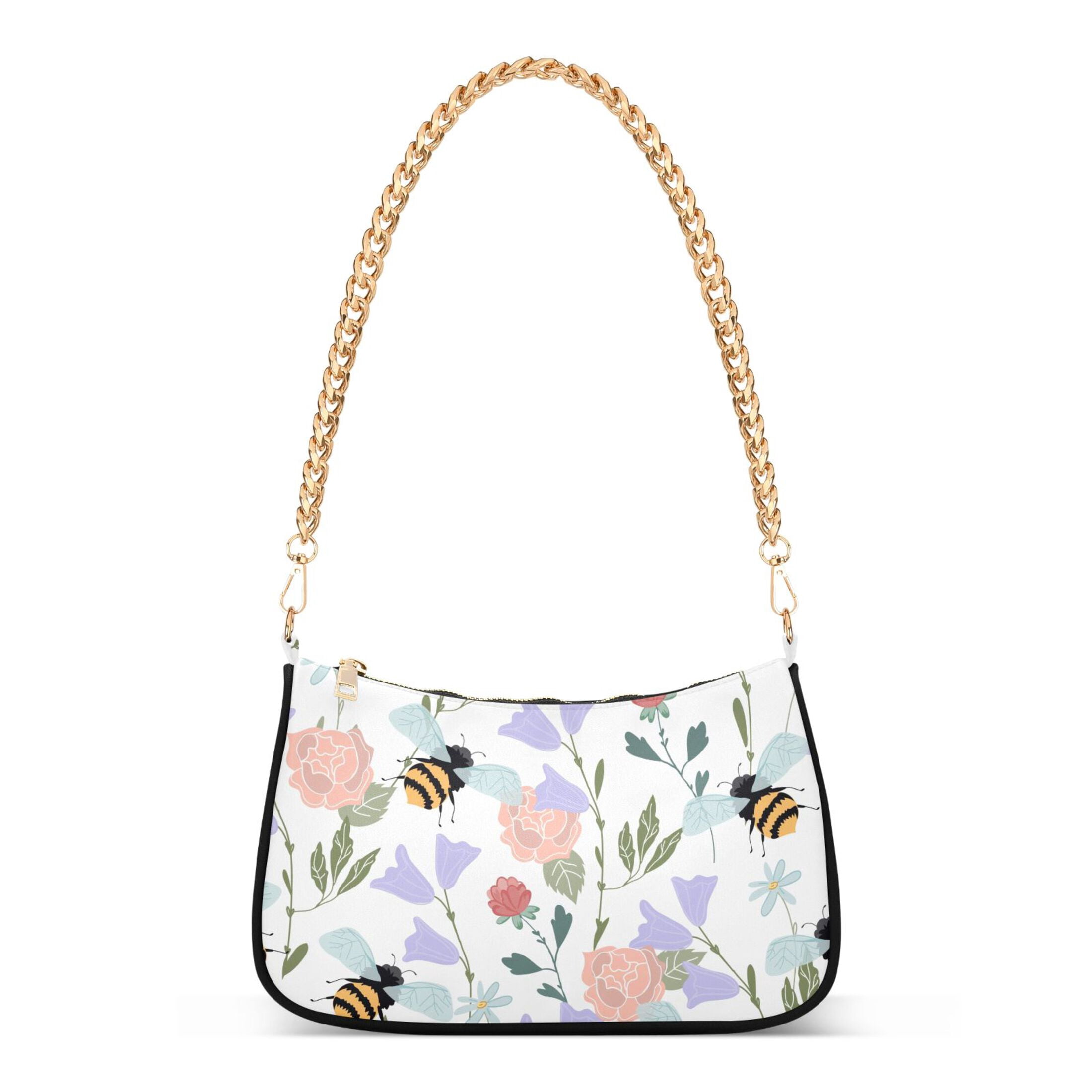 Womens Chain Shoulder Bag Summer Honey Bee and Flower Classic Tote ...