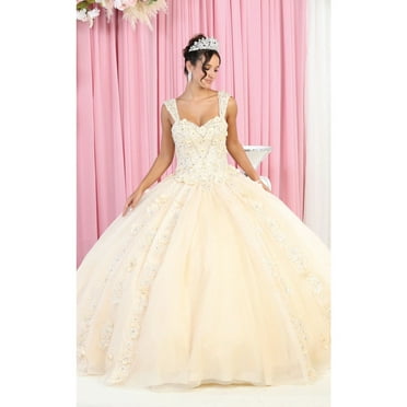 Princess by Formal Dress Shops FDS152 Mesh Embroidered Quinceanera Ball ...