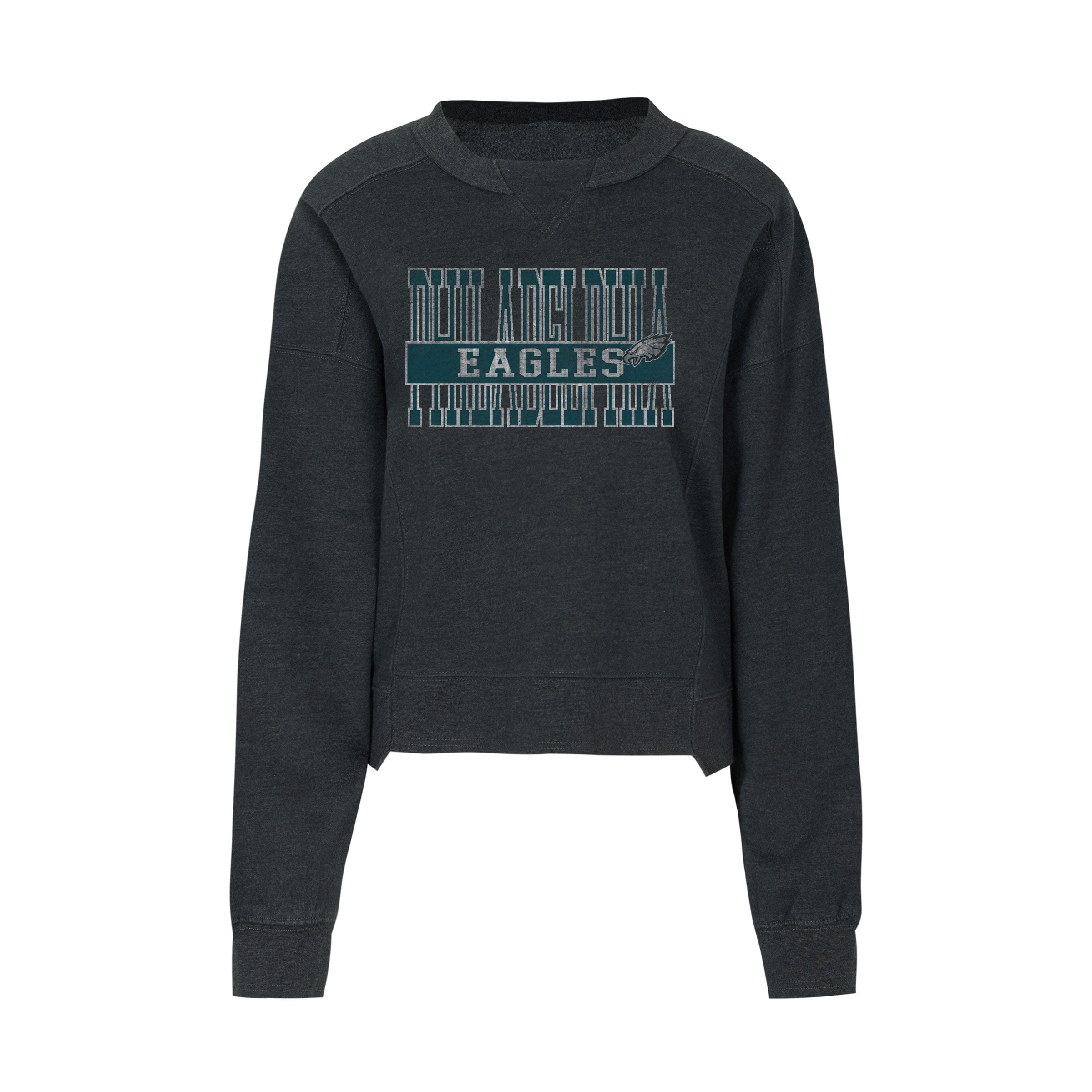 Womens Charcl Color Long Sleeve Fleece Crew Pullover Full Name ...