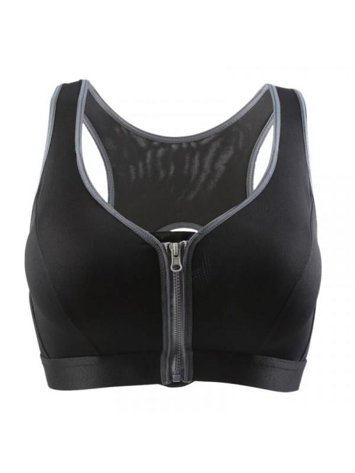 Womens Chest Front Open Zipper Sports Bra Professional Fitness Sexy ...