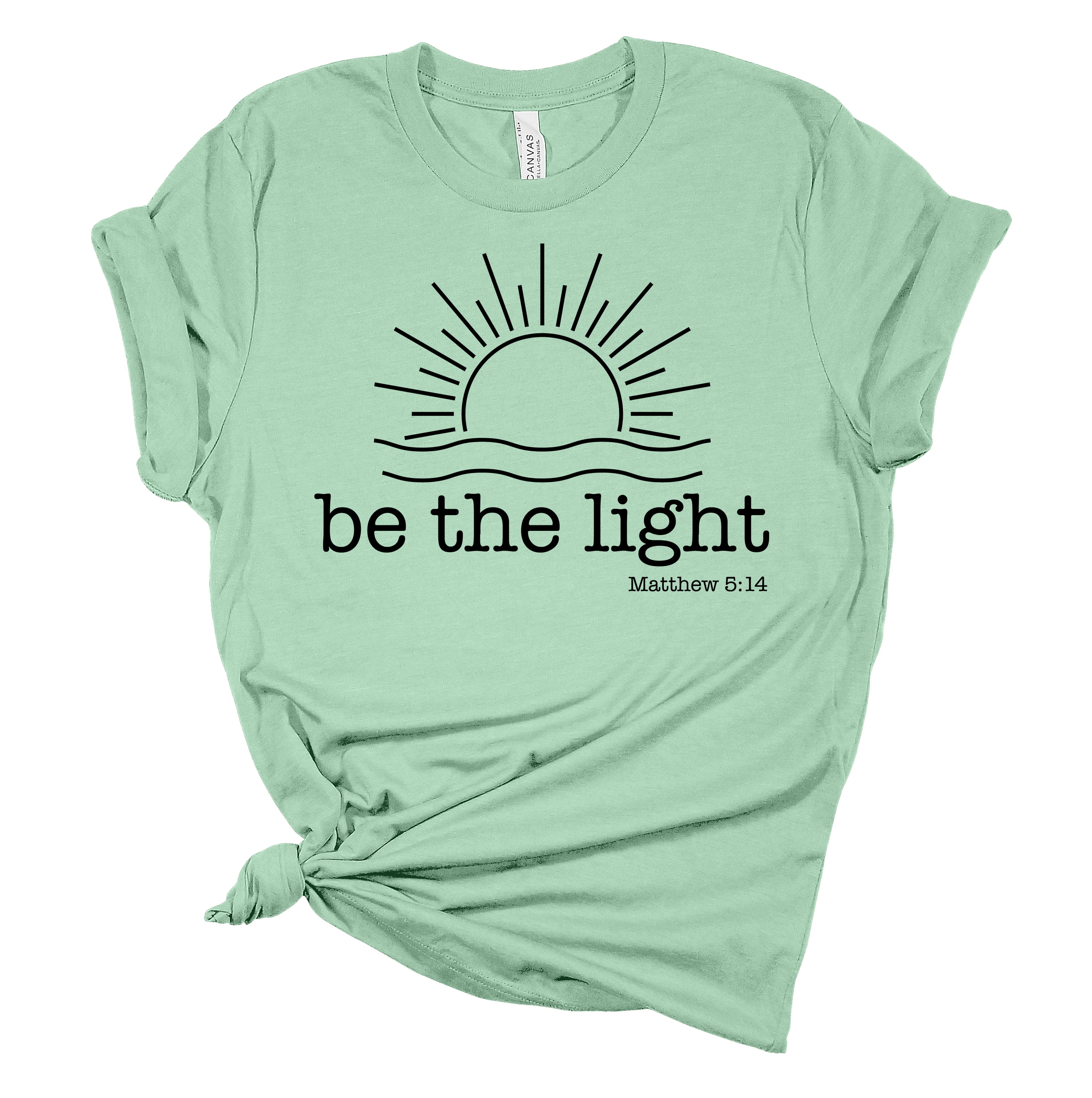 Womens Christian T-shirt Be The Light Matthew 5:14 Short Sleeve T-shirt ...