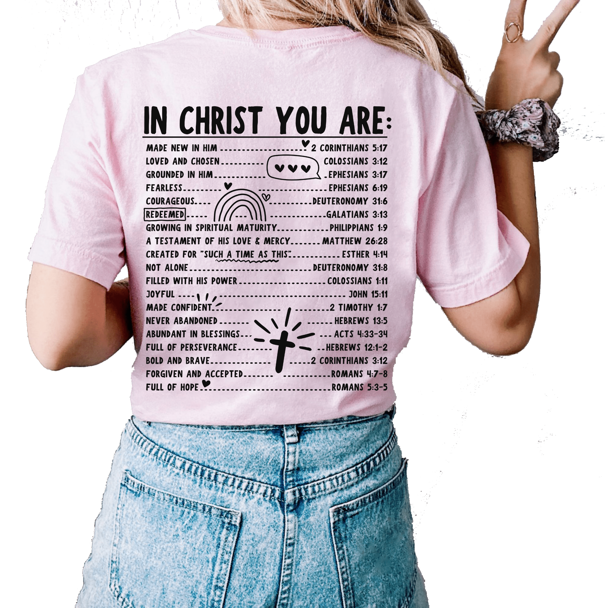 Womens Christian Tshirt In Christ You Are Loved Scripture BIble Verses ...