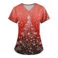 Womens Christmas Nurse Uniforms Xmas Snowflake Print Workwear T Shirts