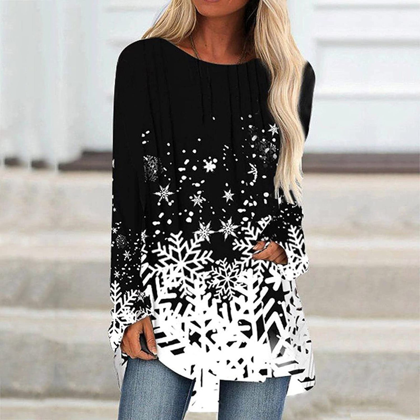 Womens Christmas Shirts Tunic Christmas Tops,Long Tunics for Women to ...