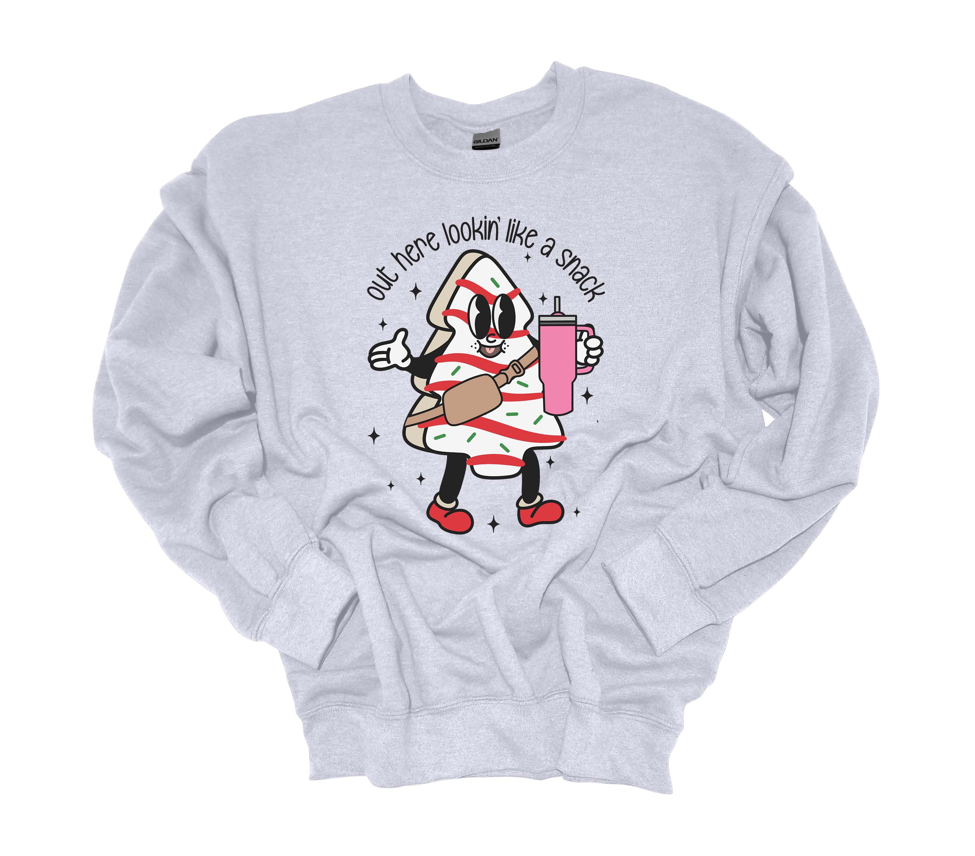 Womens Christmas Sweatshirt Out Here Lookin Like A Snack Christmas Tree ...