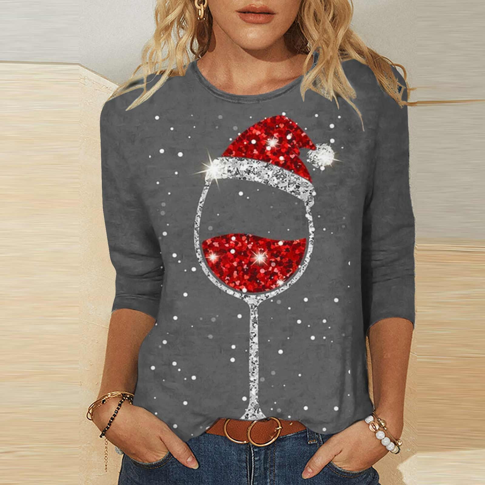 Womens Christmas Tops,Christmas Tops for Women Dressy Casual Xmas Tree ...