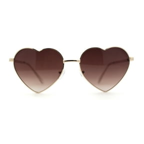 SA106 Womens Rimless Valentine Heart Sunglasses, Metal Frame, Gradient ...