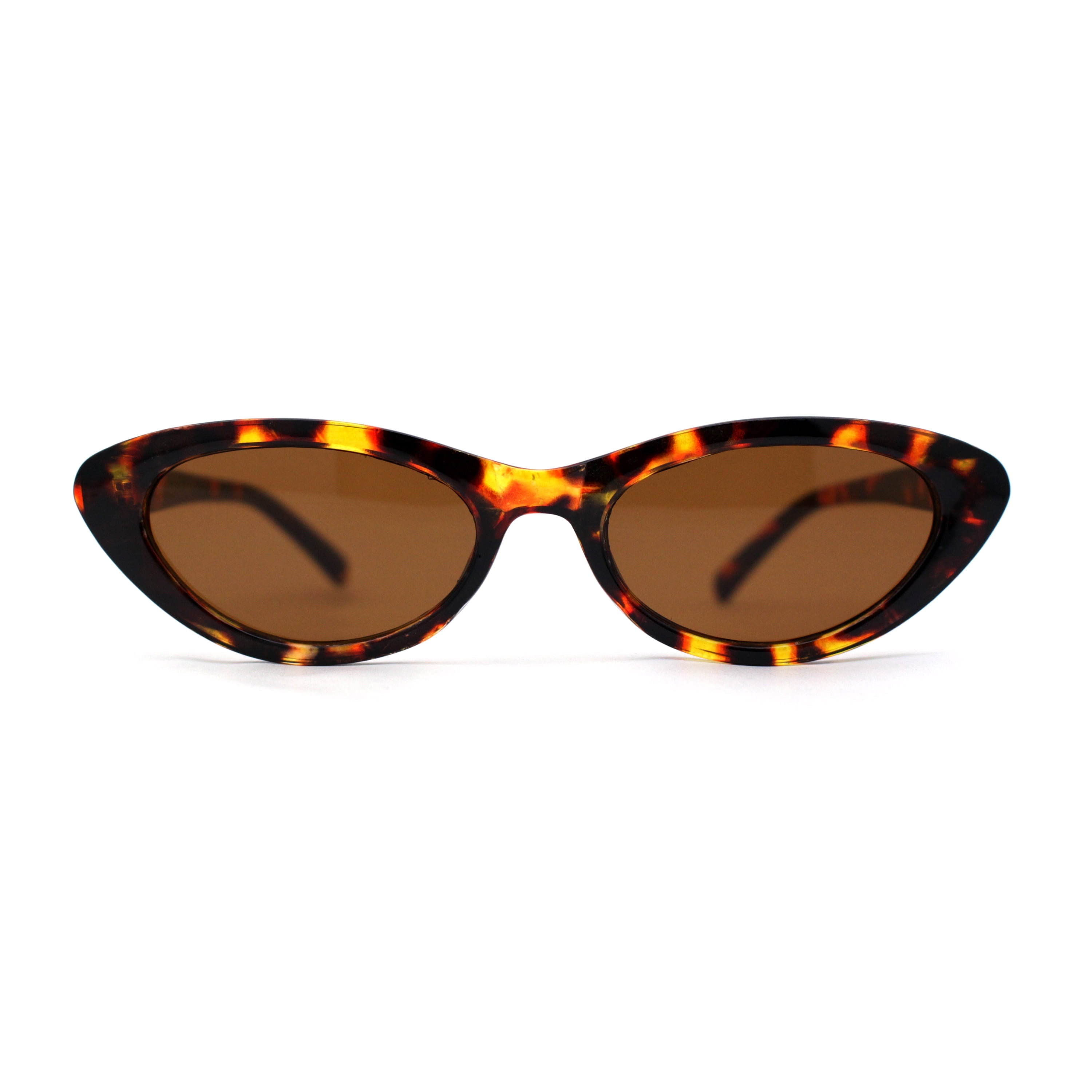 Womens Classic Mod Soft Cat Eye Plastic Sunglasses Tortoise Brown ...