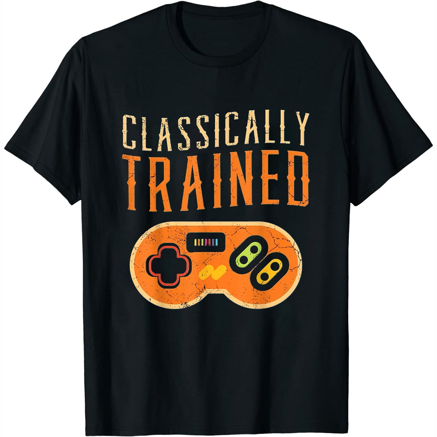 Womens Classically Trained Gaming Retro Controller Arcade T-Shirt Black ...