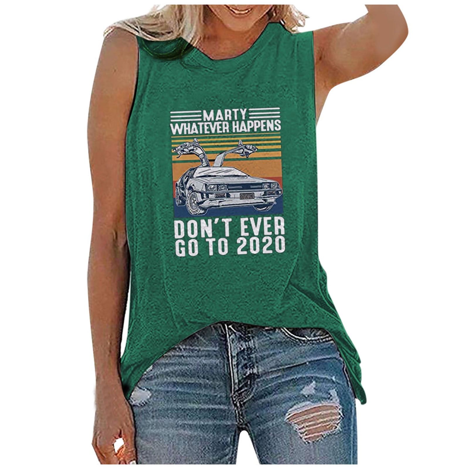 Womens Clothes under $5.00 Clothing Women Letters Printing Sleeveless O ...