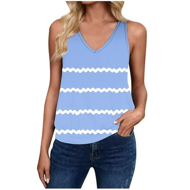 UVN Long Summer Tank Tops for Women, V Neck Sleeveless T Shirts, Loose ...