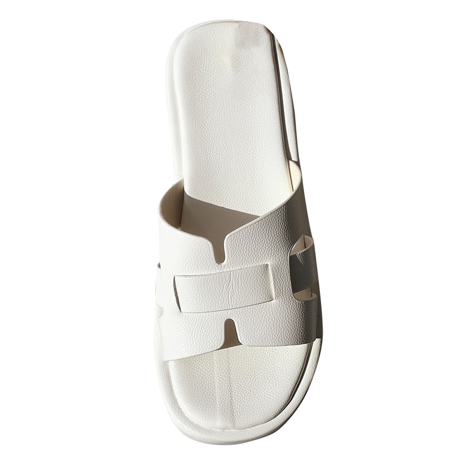 Womens Comfort Synthetic Leather Slides Soft Footbed Casual Slip On ...