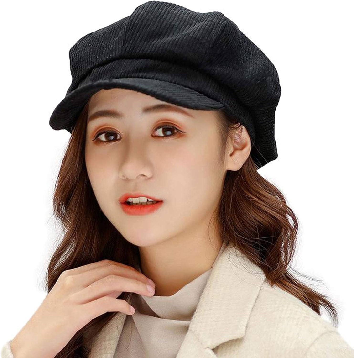 Womens Corduroy Striped Octagonal Ivy Newsboy Cabbie Gatsby Painter ...