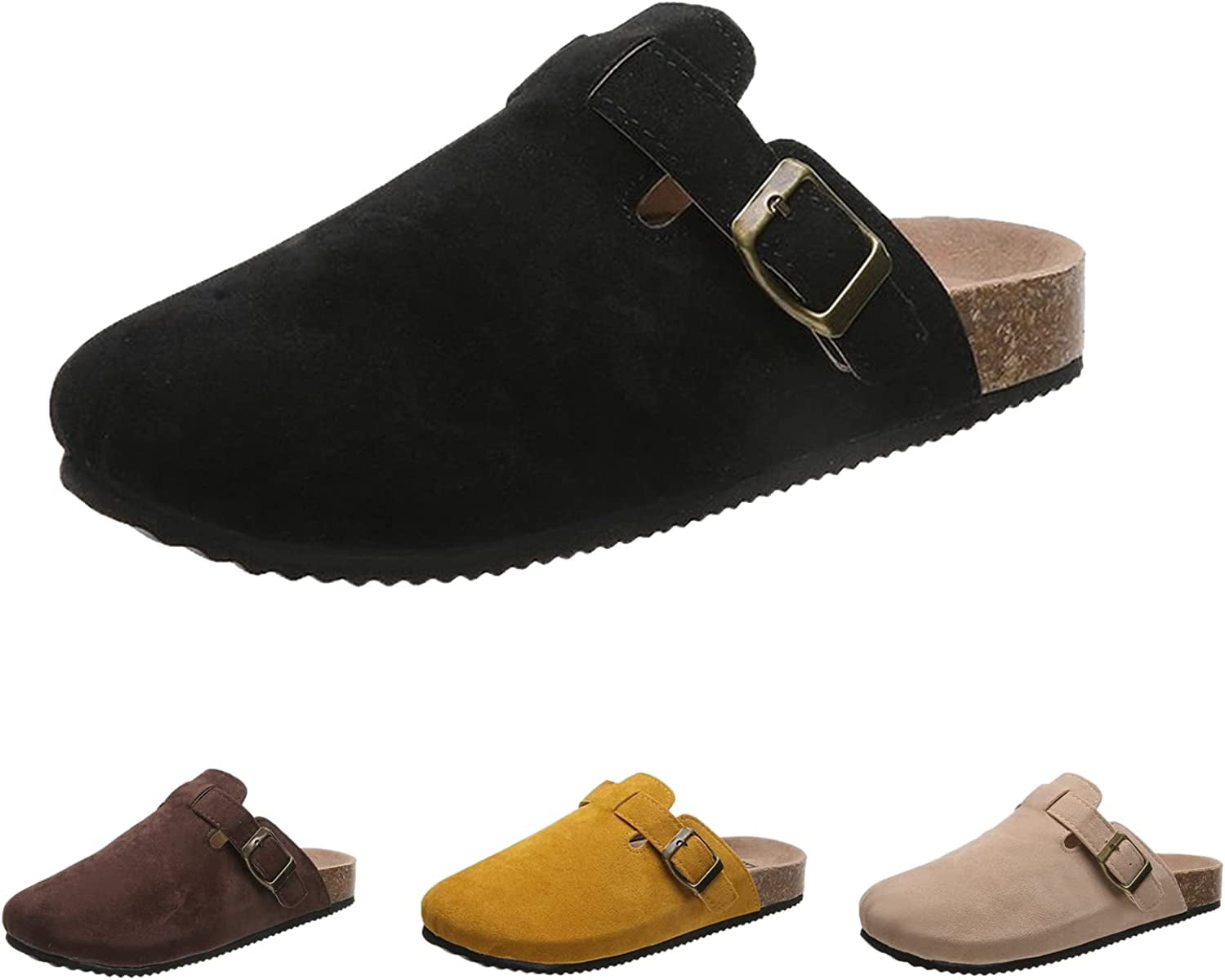 Holikmiko Womens Cork Slippers, Soft Clogs with Arch Support, Indoor ...
