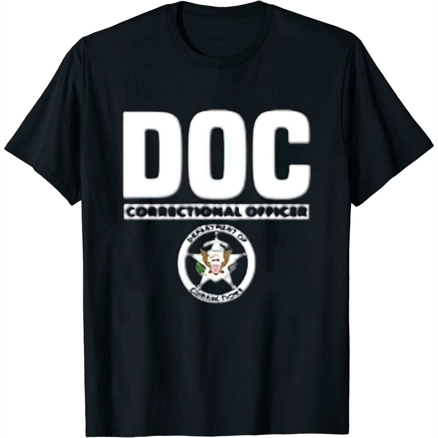 Womens Correctional Prison Officer Thin Gray Line Flag T-Shirt Black ...