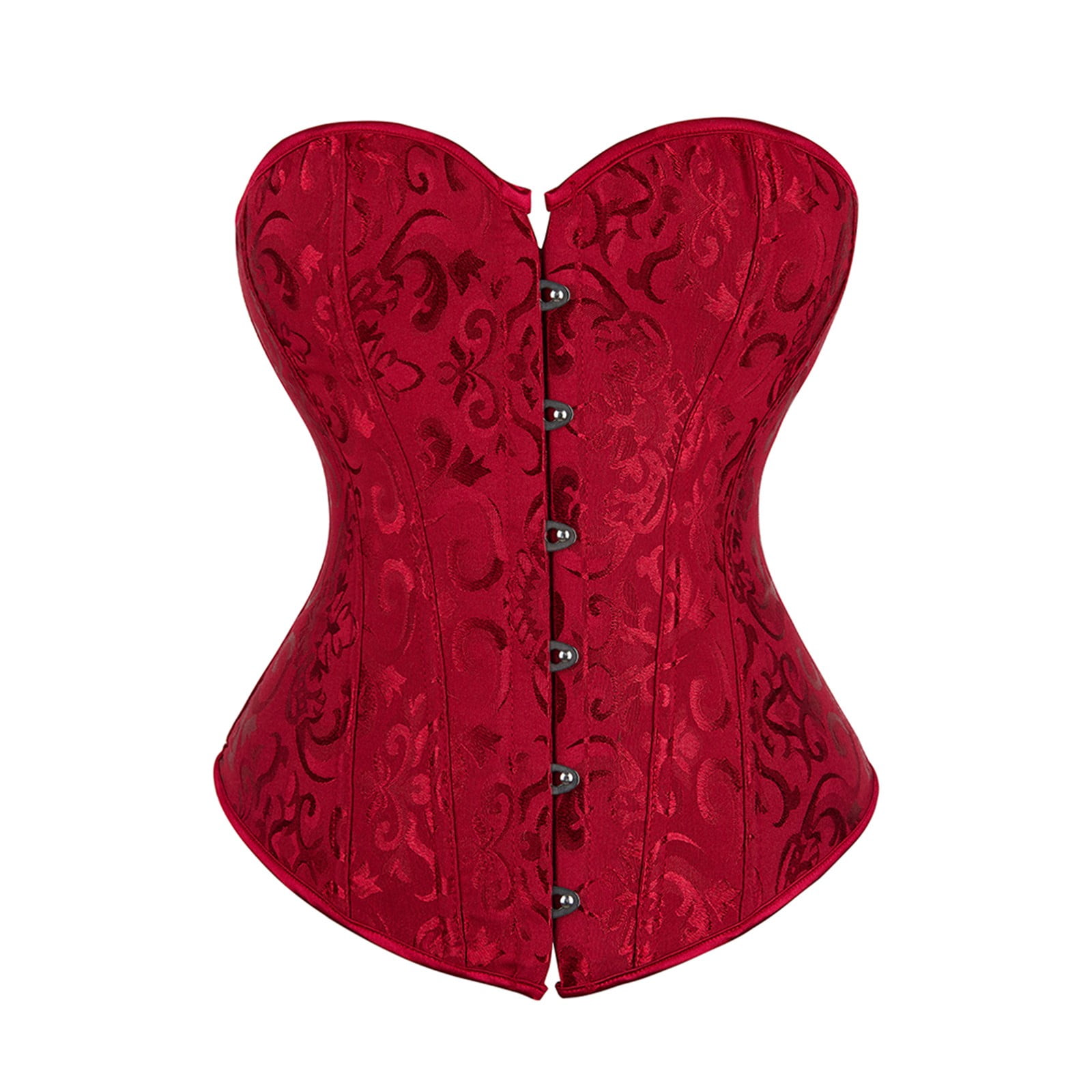 Womens Corset Top Ladies Bustier Adjustable Boned Halloween with Bow Tie Front Vintage Solid ...