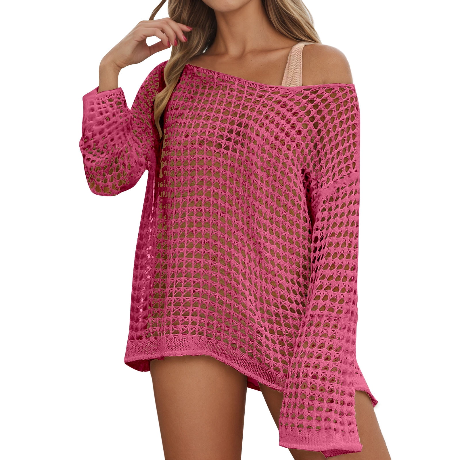 Womens Cover Ups Women's Solid Color Lightweight Sexy Lace Up Beach ...