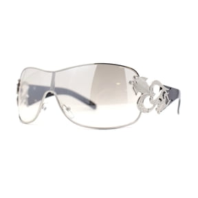 Women's Luxury Designer Sunglasses - Elegant Rimless Shield Wrap Style ...