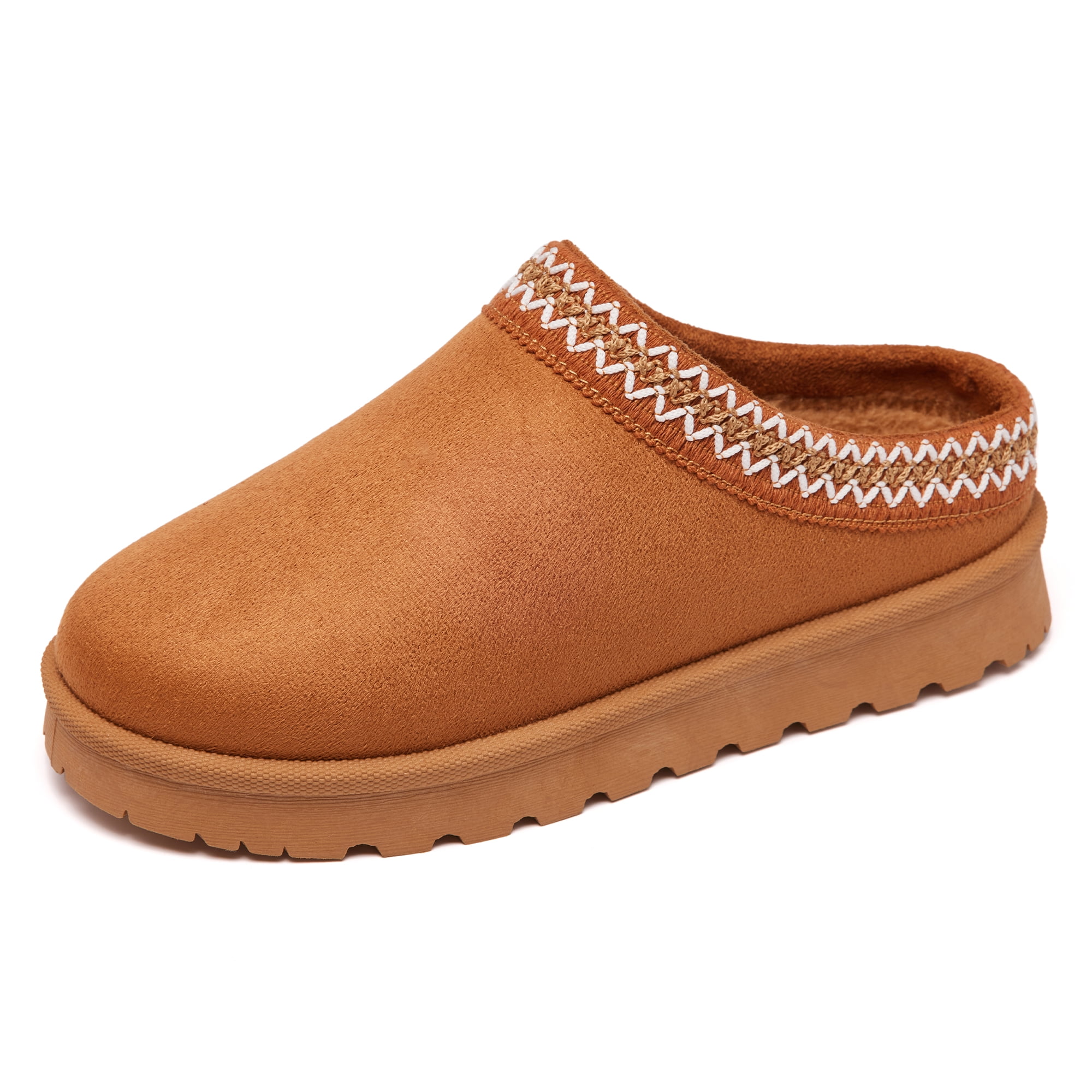 Womens Cozy Platform Fuzzy Slippers Suede Indoor and Outdoor Slip On ...