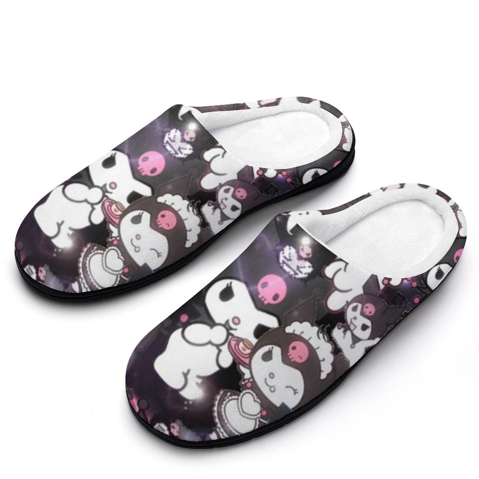 Womens Cozy Slippers Kuromi And My Melody Warm Soft Plush Slipper Slip ...