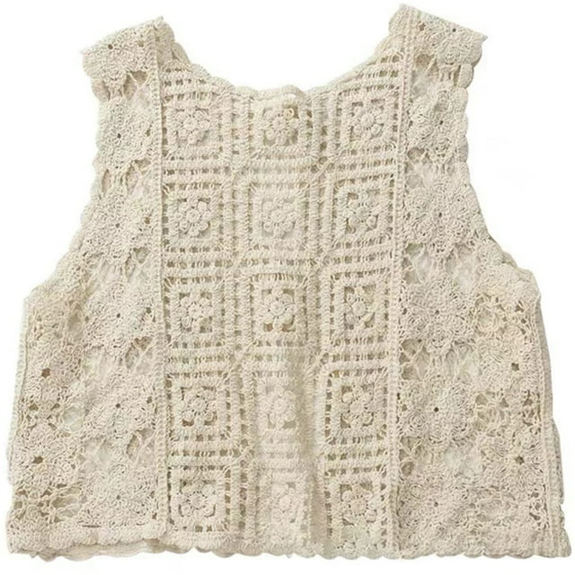 Womens Crochet Cardigan Sweater Kimonos Boho Solid Color Vest Summer